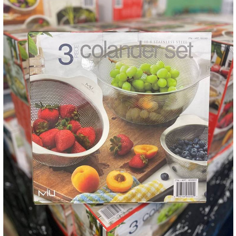 MIU 3 Piece Stainless Steel Mesh Colander Set- Bộ 3 Rổ Inox MIU hàng Mỹ ...