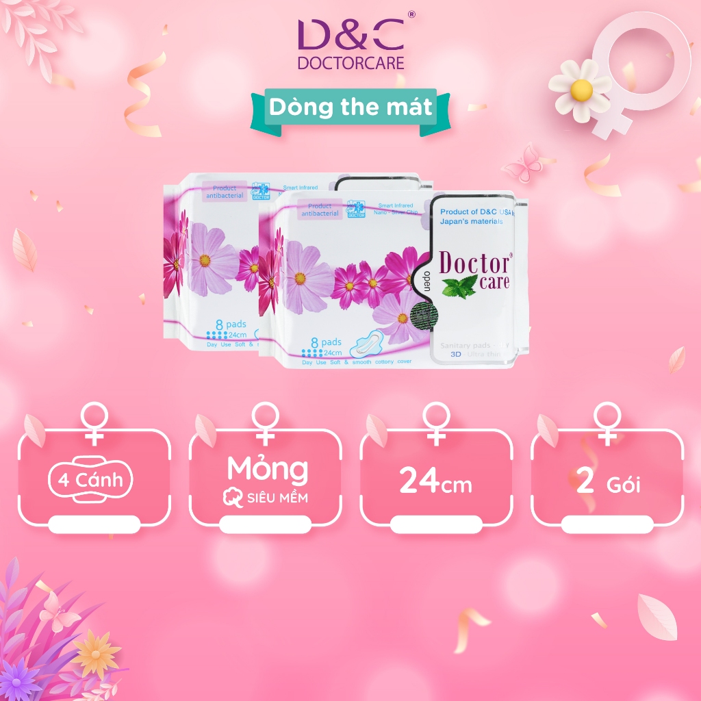 Băng vệ sinh thảo dược D&C Doctor Care ban ngày 24cm Combo 2 gói ...
