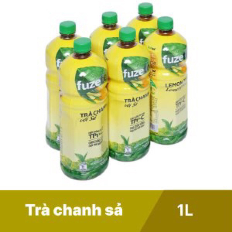 Lốc 6 chai Trà chanh với sả Fuze Tea chai lớn 1L Coca-Cola | Shopee ...