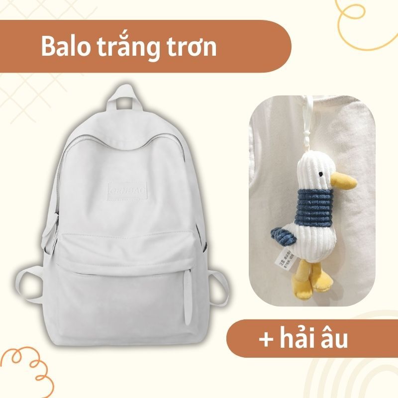 Balo đi học nữ GENBAG balo da pu thời trang trơn basic chống nước đựng vừa laptop 17 inch BL23 ...