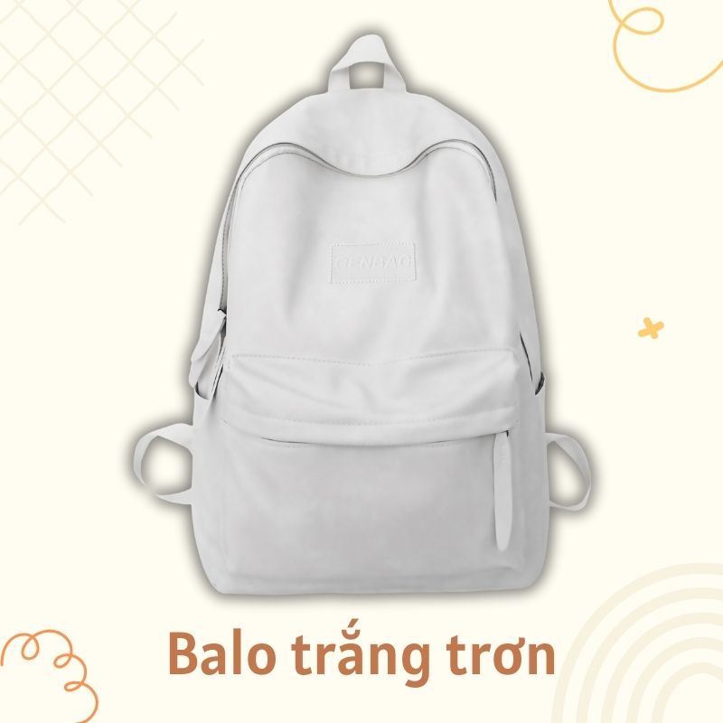 Balo đi học nữ GENBAG balo da pu thời trang trơn basic chống nước đựng vừa laptop 17 inch BL23 ...
