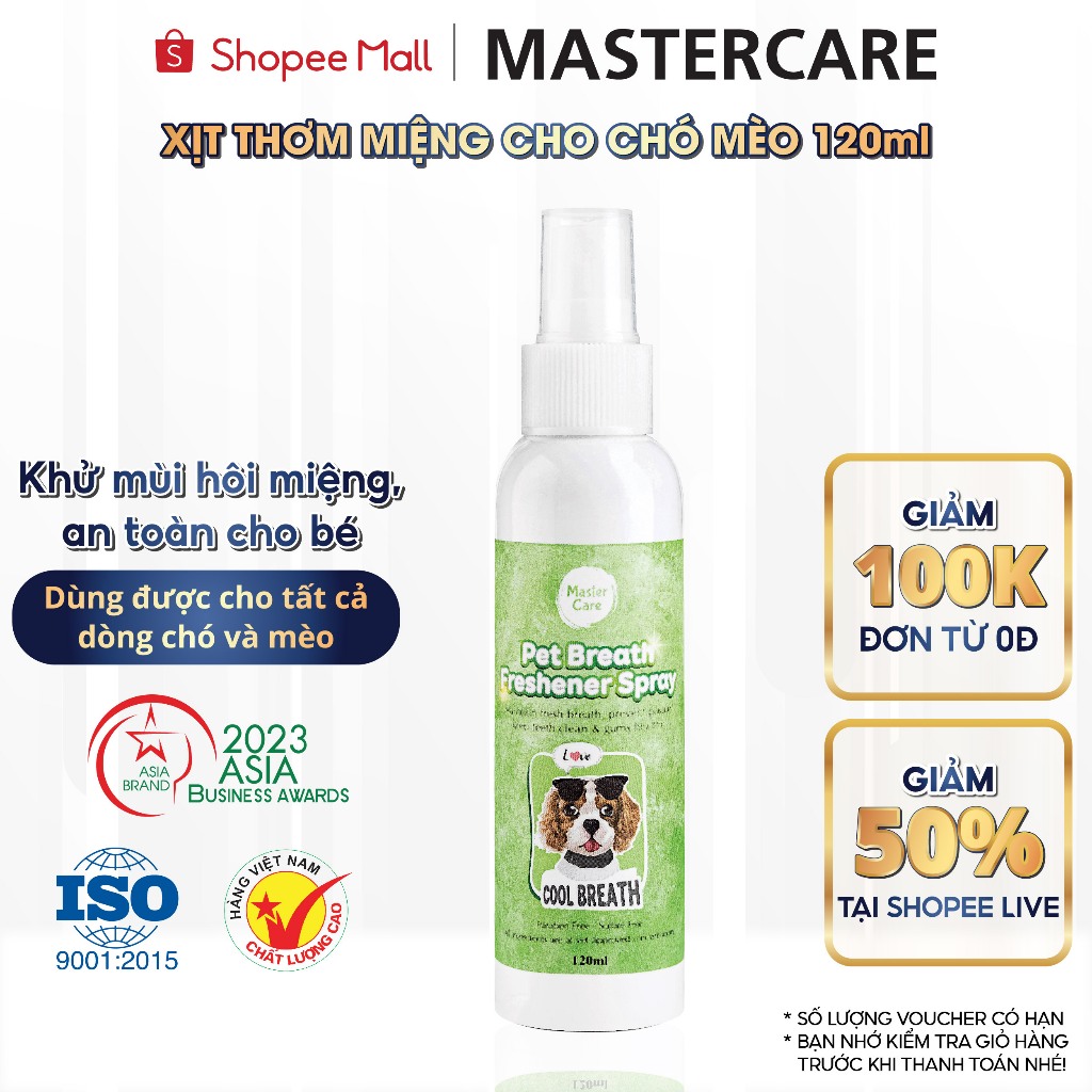Xịt Thơm Miệng Khử Mùi Hôi Giúp Răng Miệng Chó Mèo Luôn Thơm Mát Thoải Mái MASTERCARE For Pet ...
