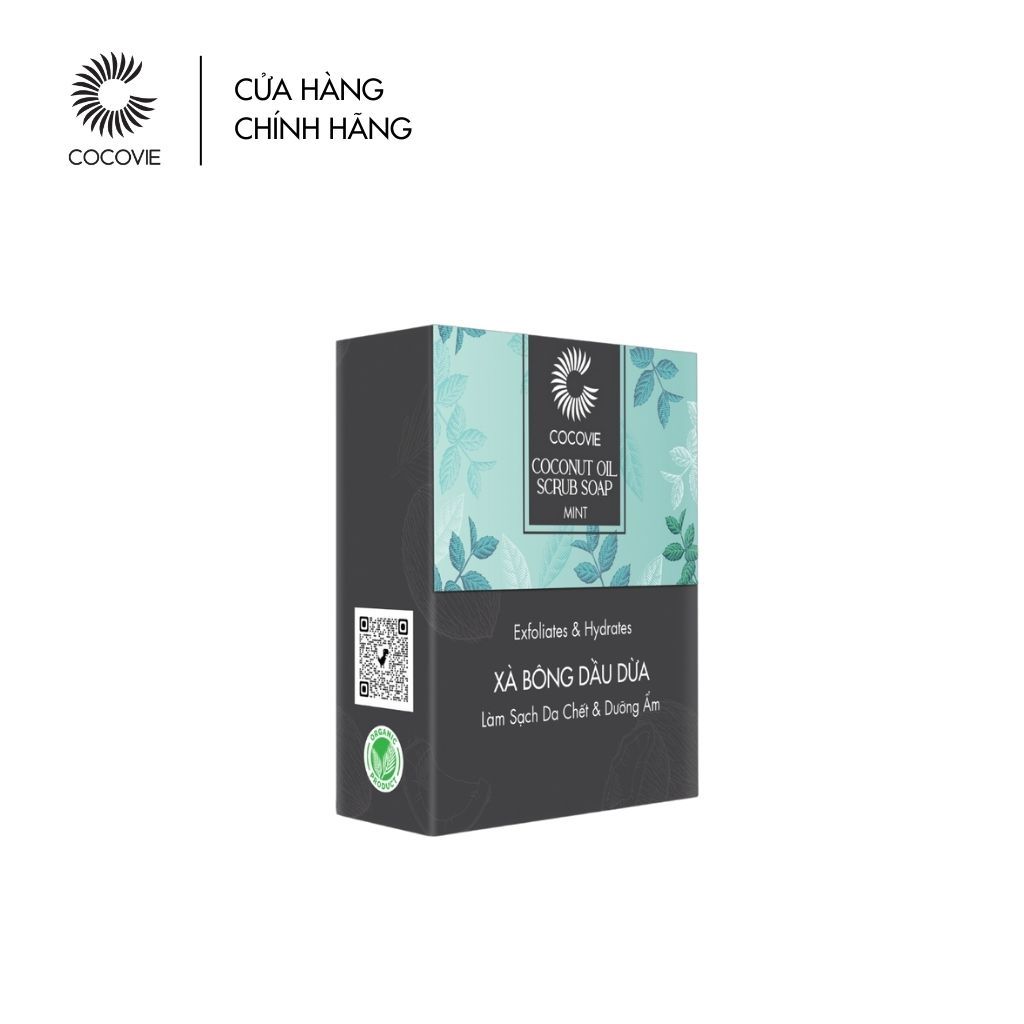 Xà Bông Dầu Dừa Tẩy Tế Bào Chết Bạc Hà Cocovie giúp làm sạch và dưỡng ...