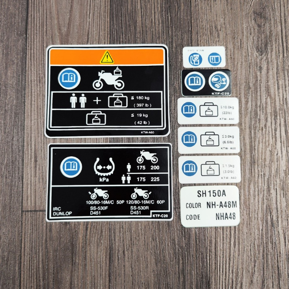 Bộ tem thông số Sh Ý, thích hợp dán các dòng Honda sh nhật chất lượng ...