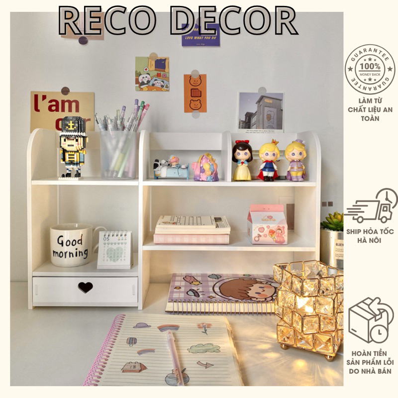 Kệ Decor PVC Trắng Nhiều Tầng RECO Đựng Sách Trang Trí Bàn Học | Shopee ...