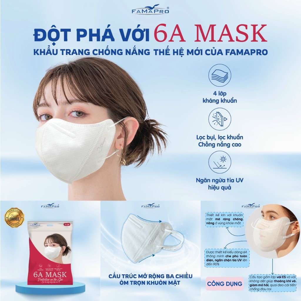 [SIÊU CHỐNG NẮNG] 100 cái Khẩu trang 6A/9A PT mask chống nắng cực tốt ...