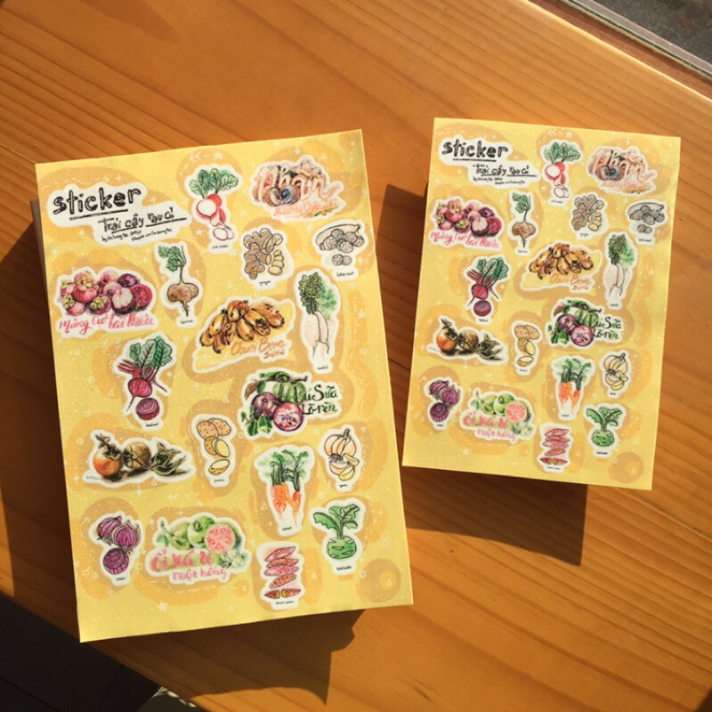 Sticker Sheet "Trái Cây Rau Củ" by ocbongtai.artist | Shopee Việt Nam
