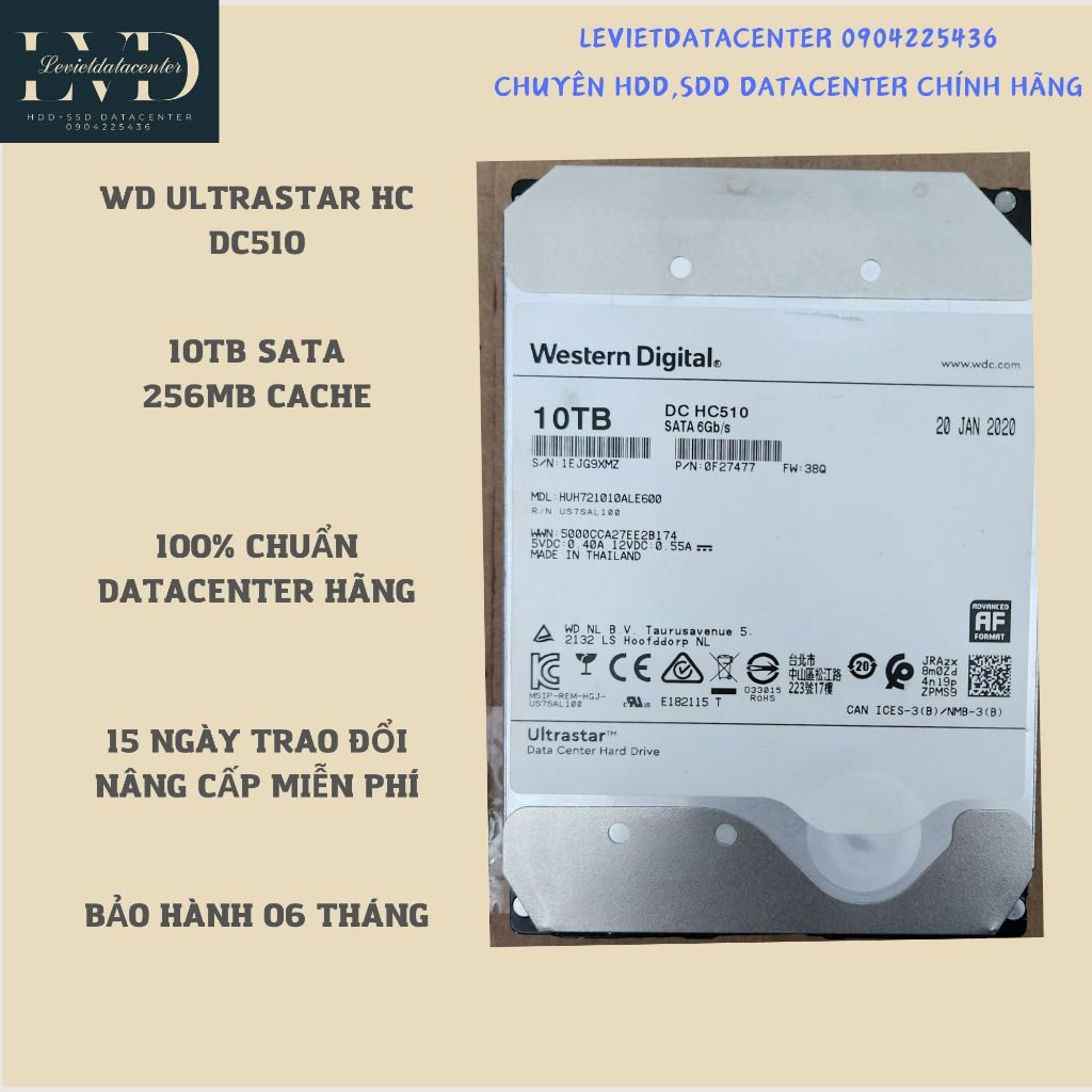 HDD ổ cứng datacenter 3.5 inch sata WD ultra star DC510 10TB | Shopee ...