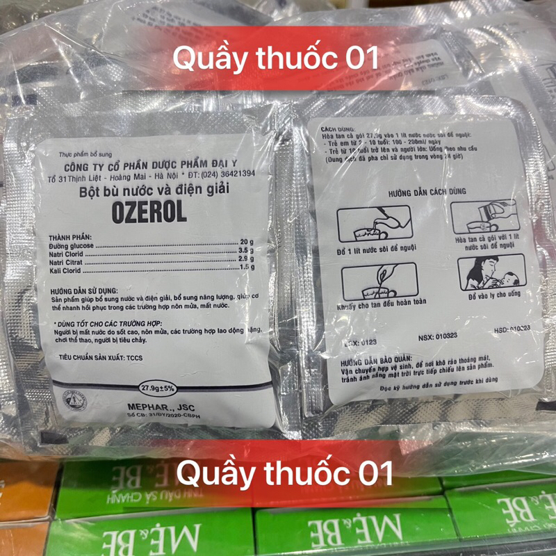 Orezol đại y gói pha 1000ml nước. Dung dịch bù nước và điện giải ozerol ...