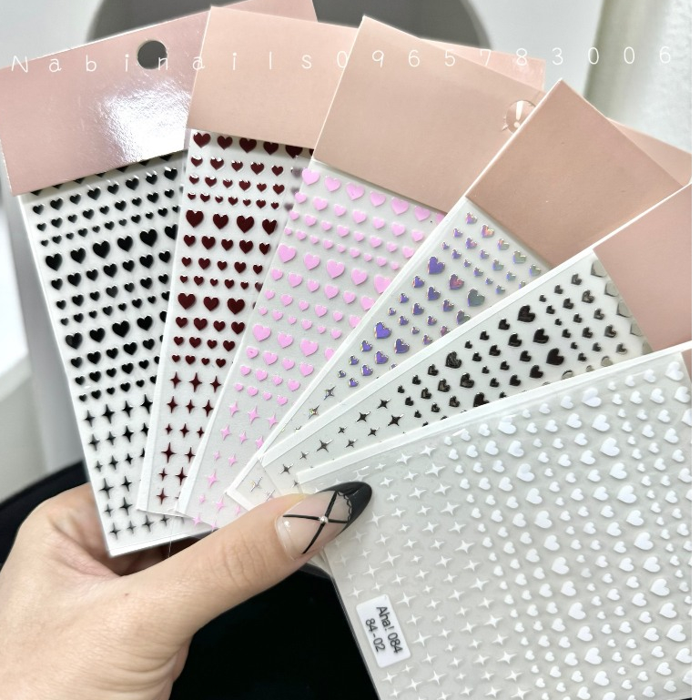 Sticker trái tim trang trí móng tay , hình dán trang trí móng tay trái ...