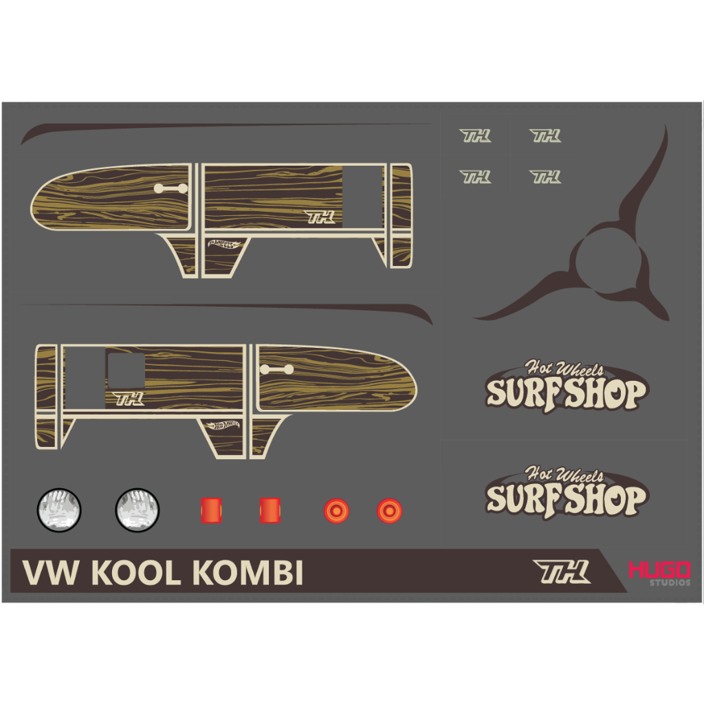 Hugo Studios Decal trượt nước Hot Wheels Volkswagen Kool Kombi Super T ...