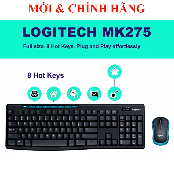 Bộ Bàn phím & Chuột không dây Logitech MK295 Silent yên tĩnh, MK275, MK215, MK240 | Shopee Việt Nam