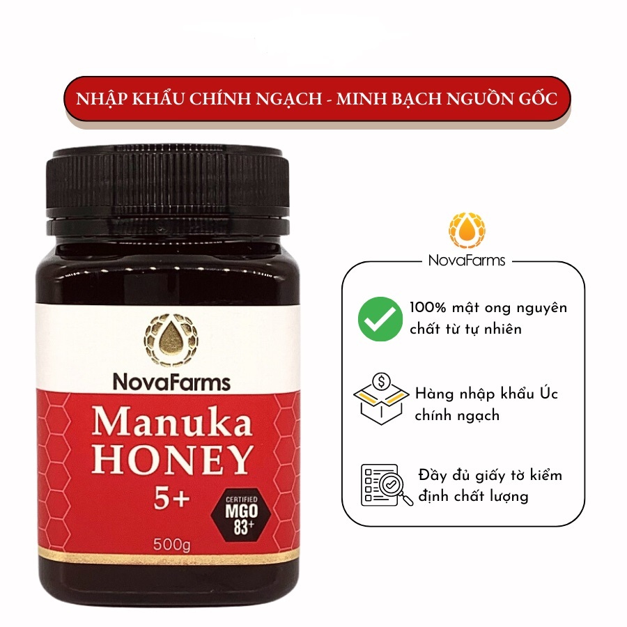 Mật Ong Manuka NPA 5+ MGO 83+ Chiết Xuất Từ Thiên Nhiên Nhập Khẩu Từ Úc NOVAFARMS | Shopee Việt Nam