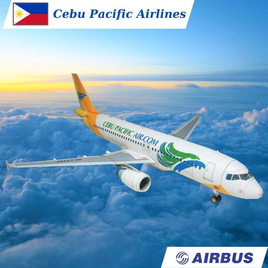 Mô hình giấy máy bay thương mại AIRBUS A320 Cebu Pacific Airlines ...