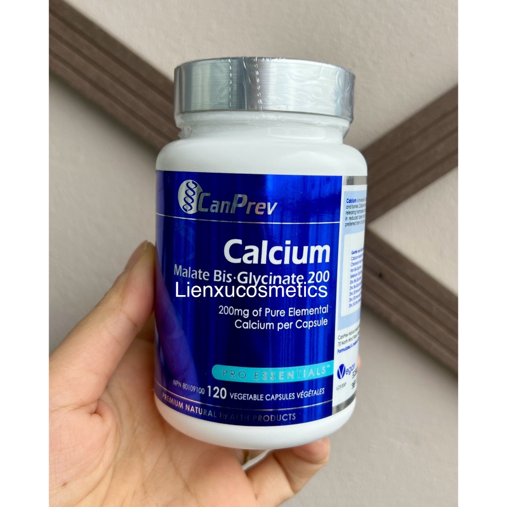 Bổ sung Canxi Calcium Malate Bis-Glycinate 200 của Canprev, hộp 120 ...