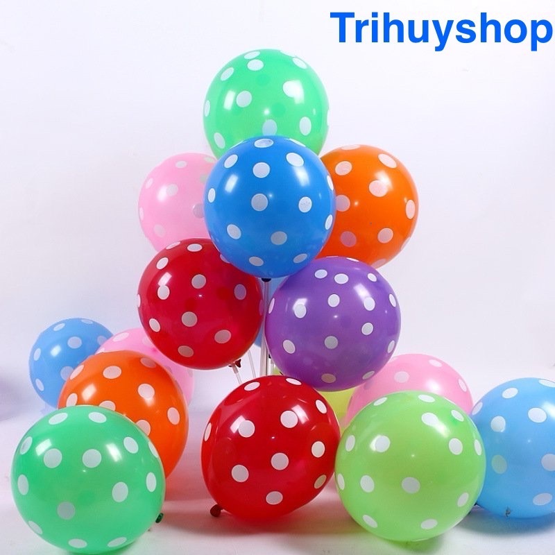 Bong Bóng Chấm Bi Vui Nhộn (Set 10) Mix Màu,Trang Trí Sinh Nhật,Sự Kiện ...