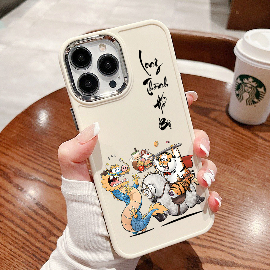 Ốp cam bạc chữ thư pháp Long Thành Hổ Bộ ảnh chế hài meme iphone 14 pro ...