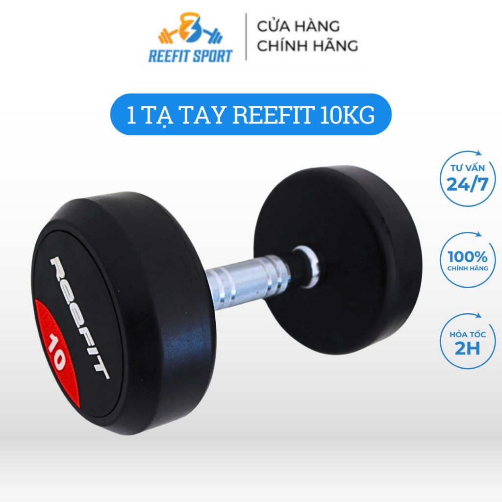 Tạ tay cao su Reefit 10kg Tạ Phòng Tập màu đen | Shopee Việt Nam