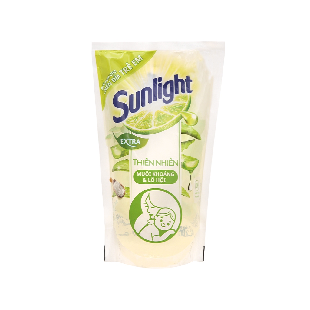 Nước rửa chén Sunlight Extra thiên nhiên muối khoáng & lô hội túi 717ml ...