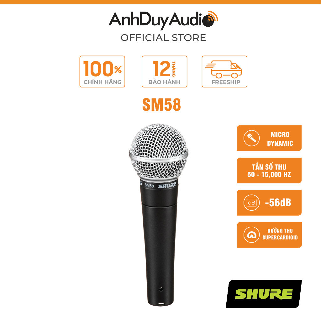 Micro Shure SM58-LC (không dây đi kèm) - Hàng Chính Hãng | Shopee Việt Nam