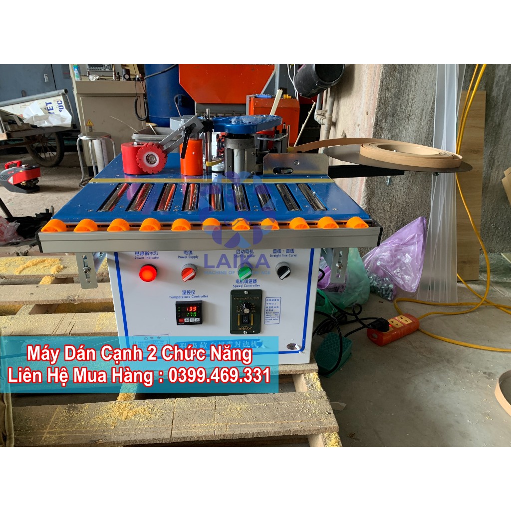 Máy dán cạnh gỗ mini 2 chức năng dw550. máy dán thẳng , cong ,vát 45 độ ...