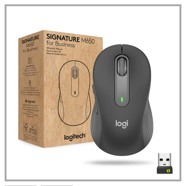 Chuột Không dây Bluetooth + Wireless Logi Signature M650_ĐEN | Shopee ...