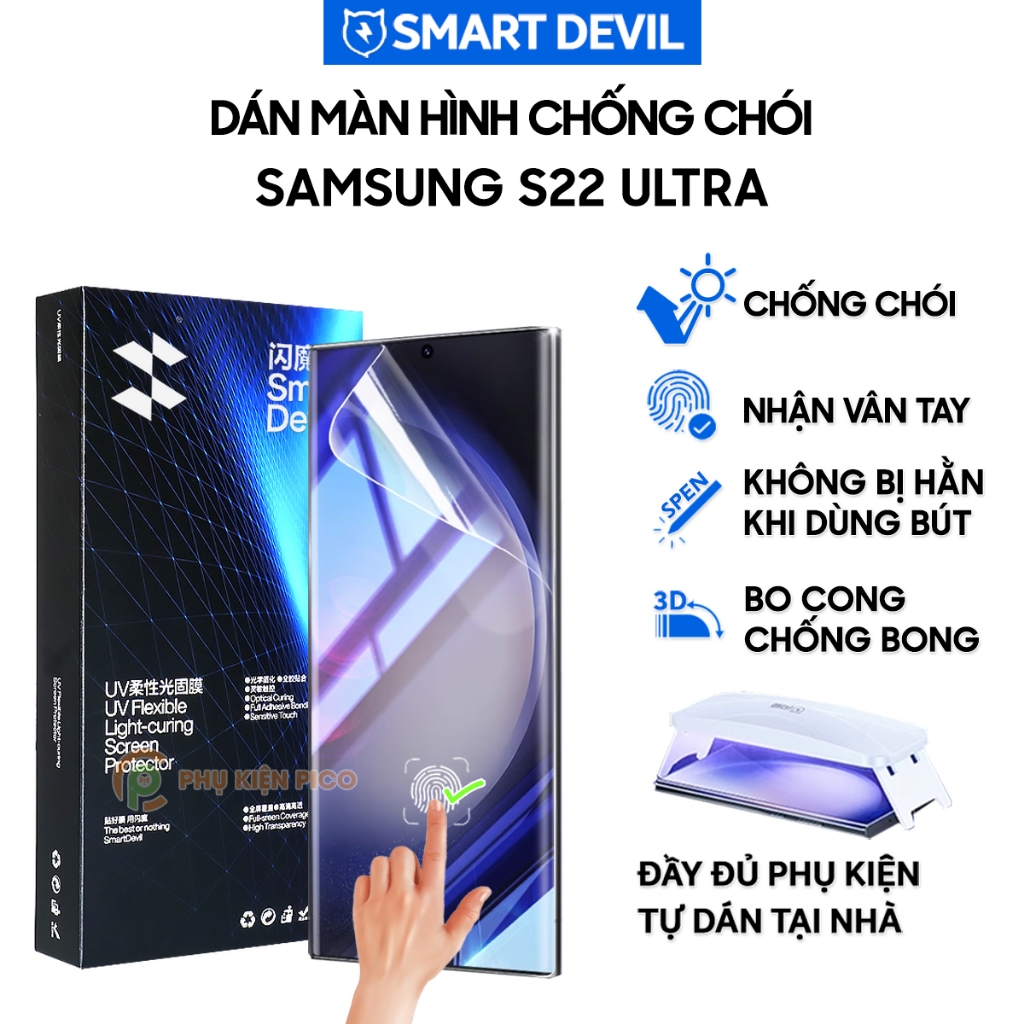 Dán màn hình Samsung S22 Ultra full màn hình dẻo chống chói AR PPF UV ...