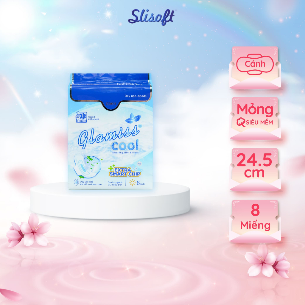 Băng vệ sinh Doctor Care Glamiss Cool Extra, bvs ban ngày dài 24,5 cm ...