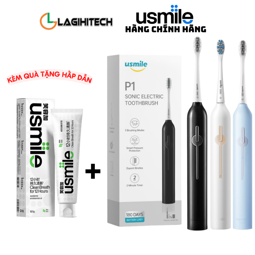 Bàn Chải Điện Sóng Siêu ÂM Usmile P1 Bản Quốc Tế Bảo Hành 12 Tháng - Hàng Chính Hãng | Shopee ...