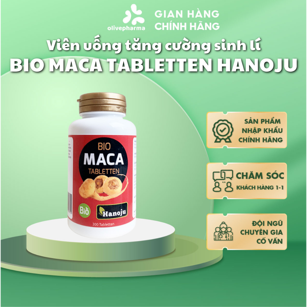 Olivepharma Chính Hãng - Bio Maca Tabletten Hanoju Hộp Đỏ 300 Viên ...