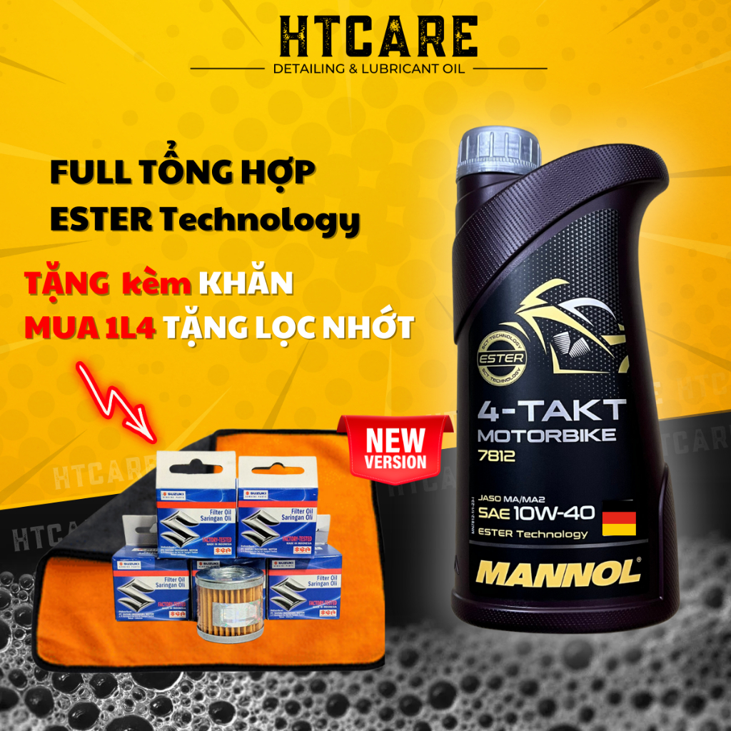 Nhớt Mannol 7812 10W40 MOTORBIKE 4- TAKT CÔNG NGHỆ ESTER dùng cho xe số ...