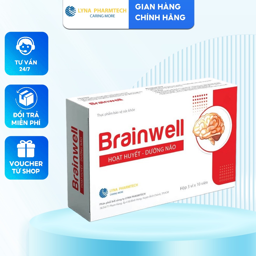 Viên Uống Brainwell Hỗ Trợ Hoạt Huyết, Tăng Cường Tuần Hoàn Não Hộp 30 Viên | LYNA PHARMTECH ...