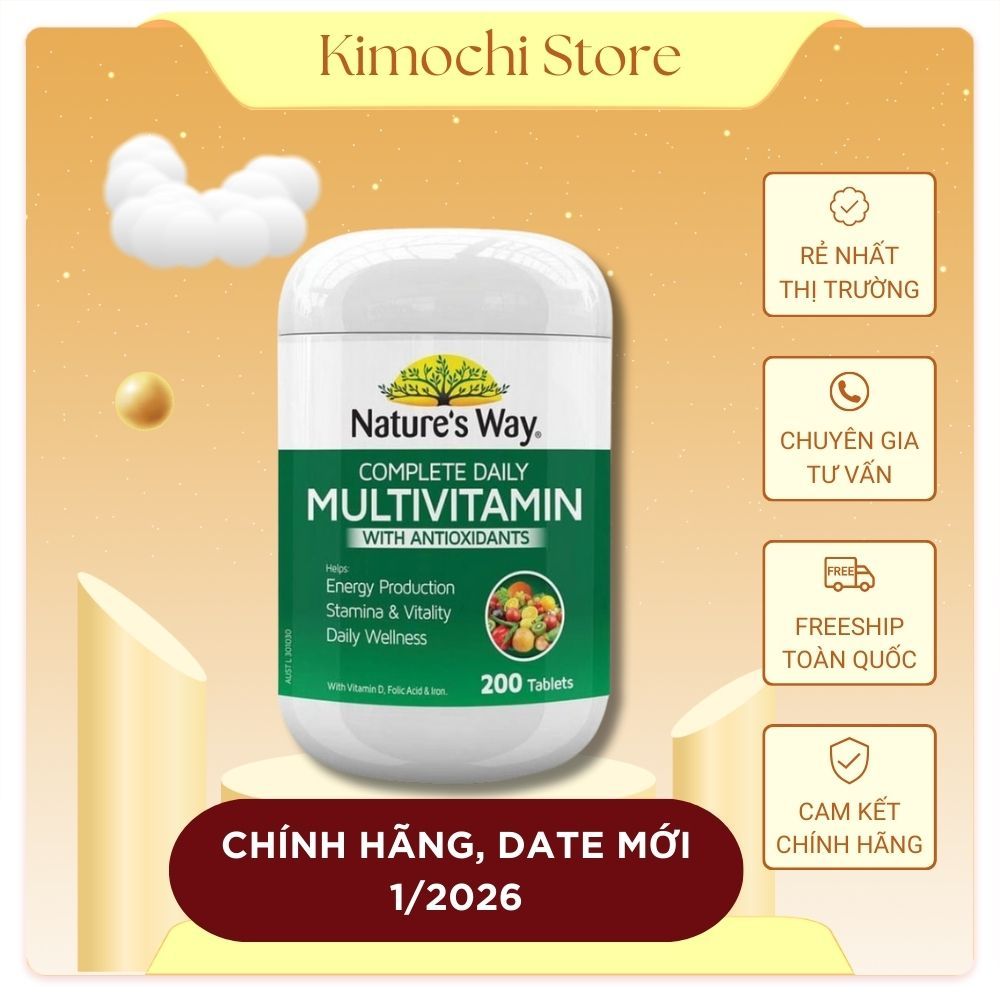 Vitamin tổng hợp và tảo biển Úc Nature's Way Multivitamin 200 viên ...