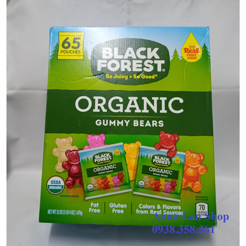 65 Gói Kẹo dẻo gấu Black Forest Gummy bear Mỹ (1.470g, 65 gói)(date 11/ ...