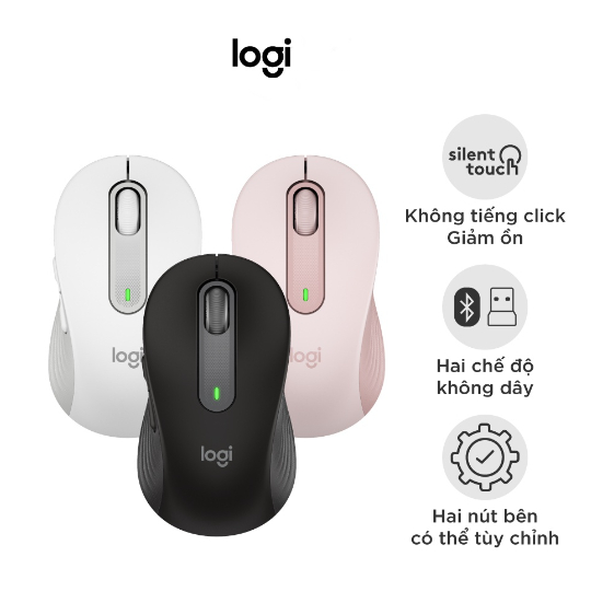 Chuột Không dây Bluetooth + Wireless Logi Signature M650_ĐEN | Shopee ...