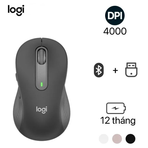 Chuột Không dây Bluetooth + Wireless Logi Signature M650_ĐEN | Shopee ...