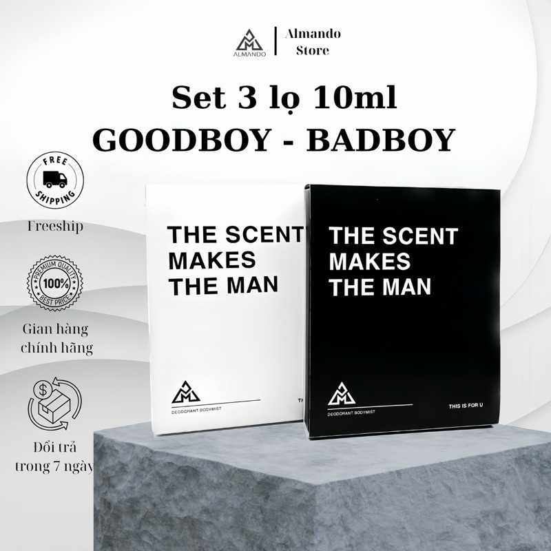 Body Mist Nam Almando , Set 3 Lọ Xịt Thơm Khử Mùi Toàn Thân Nước Hoa ...