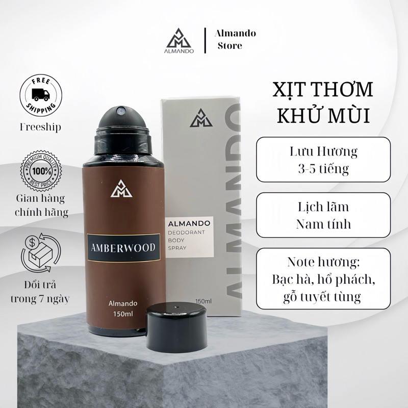 Body Mist Nam Almando , Xịt thơm khử mùi toàn thân nước hoa chính hãng ...