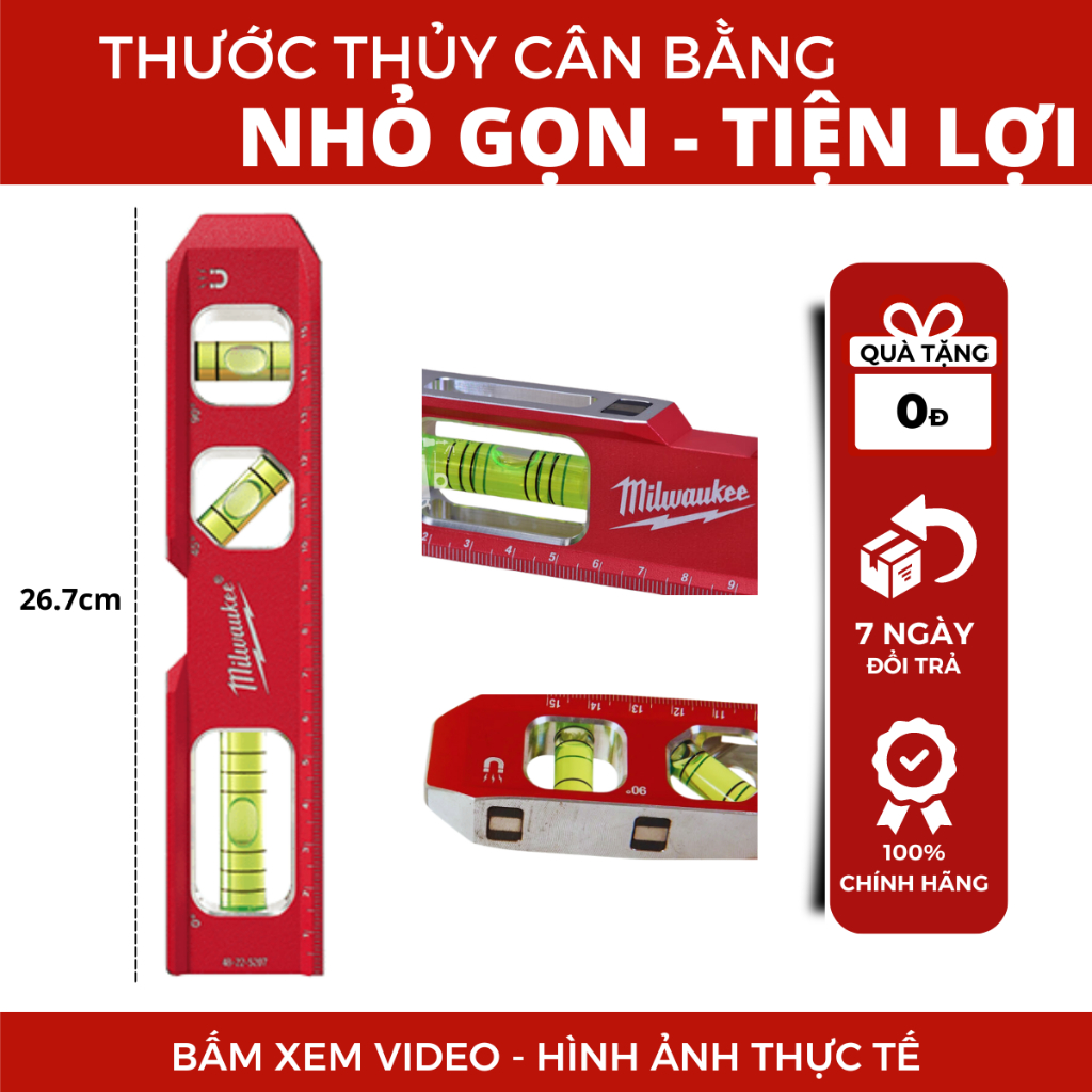 Thước thủy Milwaukee 48-22-5207 thước thủy cân bằng 48-22-5207V , thước ...