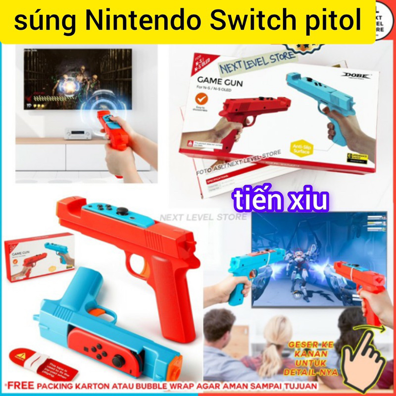 (tiến xíu) Bộ 2 súng Nintendo Switch các đời Game Gun Pistol Grip TNS ...