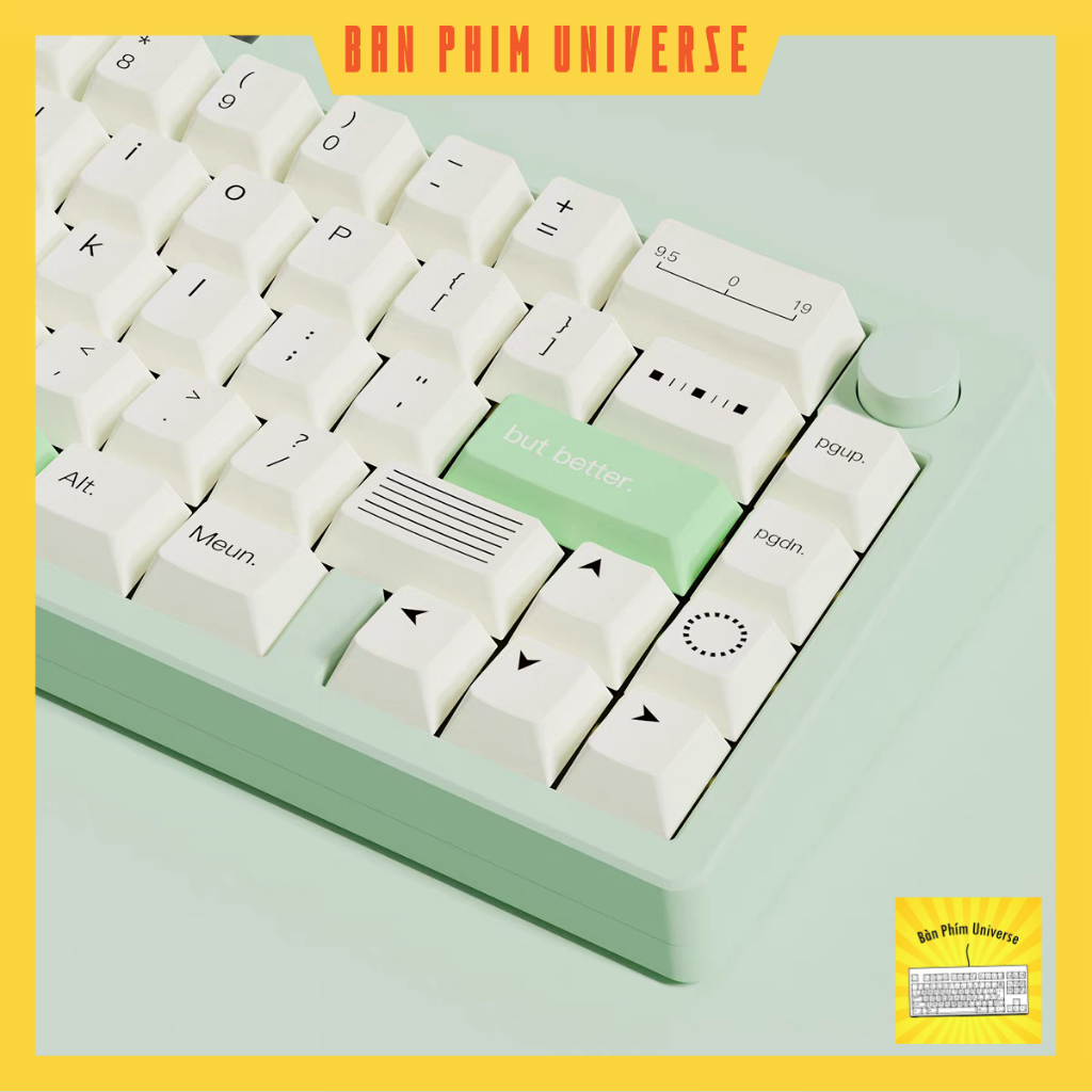 Keycap Guiyin minimalist anh ngữ trắng xanh - keycap pbt dyesub 128 nút ...
