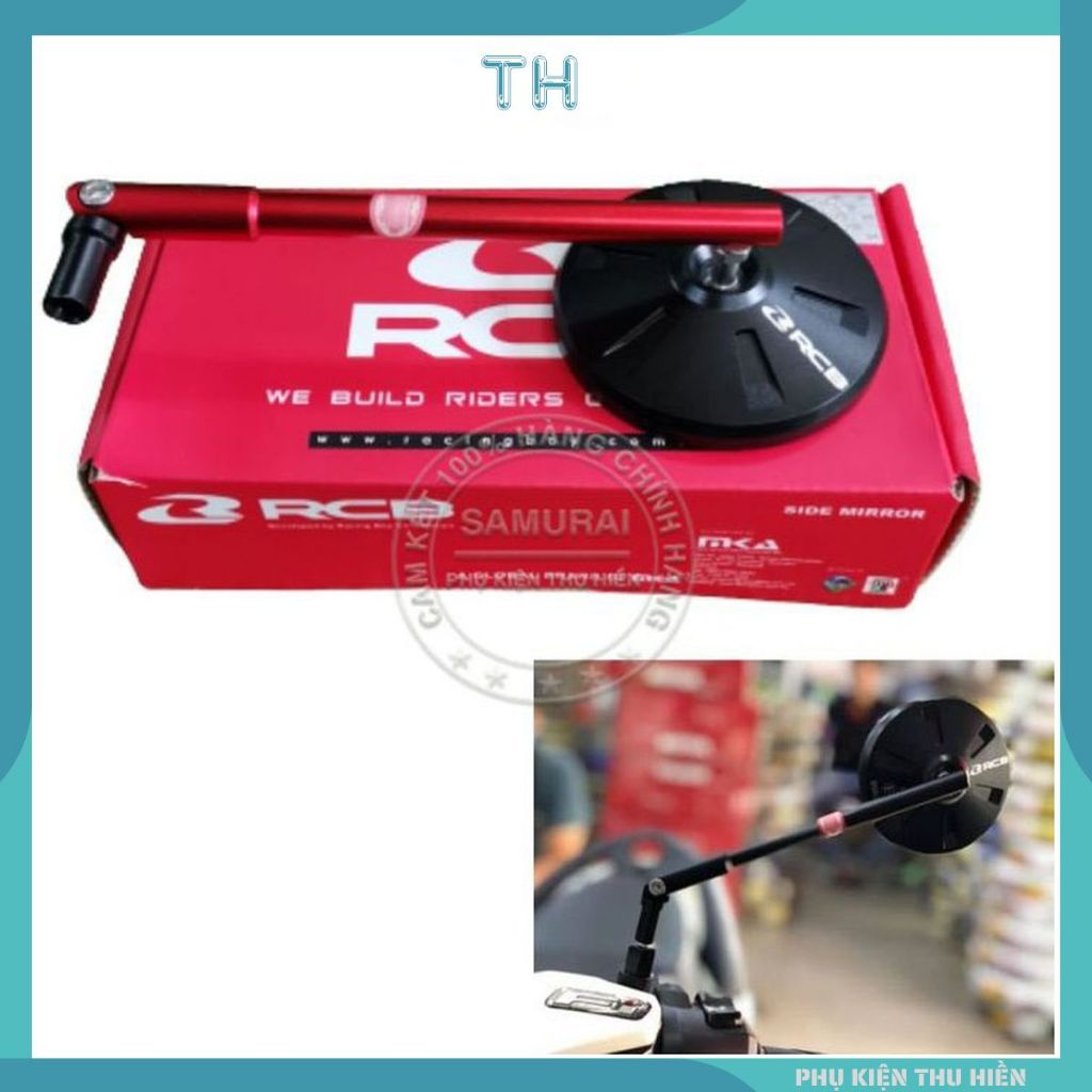 Kính xe máy thời trang tròn RCB S6 Adapter Chân Cao , Gương chiếu hậu ...