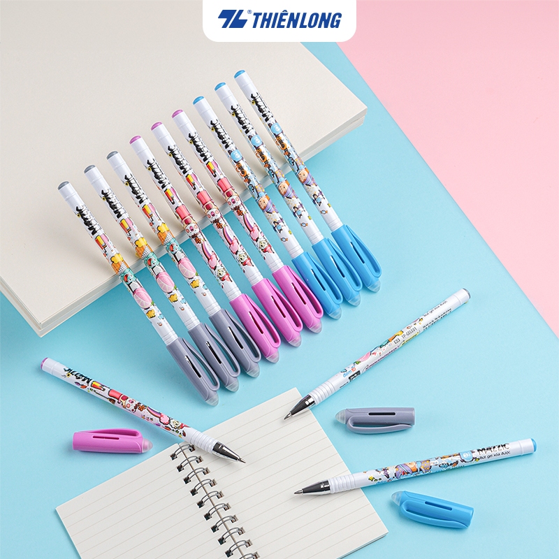 Bút gel xóa được Thiên Long Mazzic TP-GELE01 ngòi 0.5mm, mực xanh/đen ...