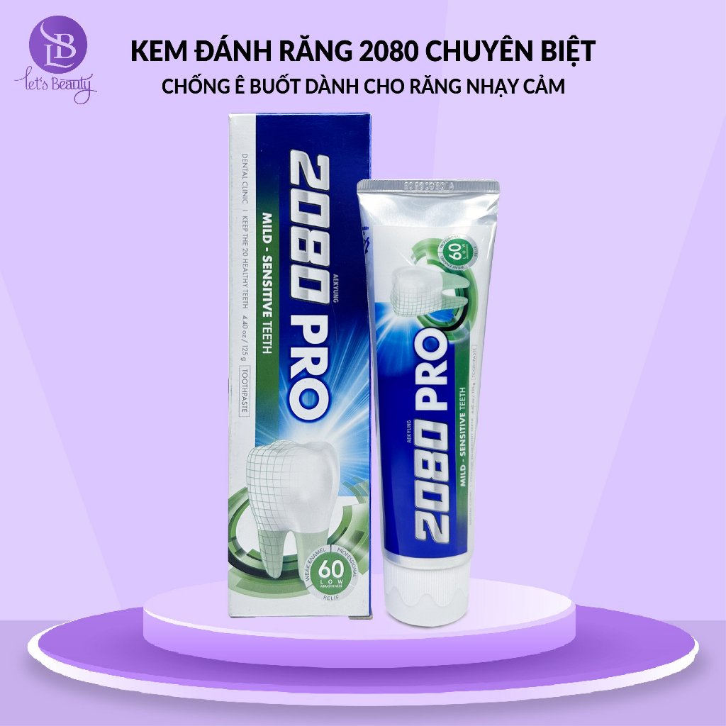 Kem đánh răng 2080 Pro Mild Sensitive Hàn Quốc chuyên biệt chống ê buốt, ngăn ngừa sâu răng dành ...