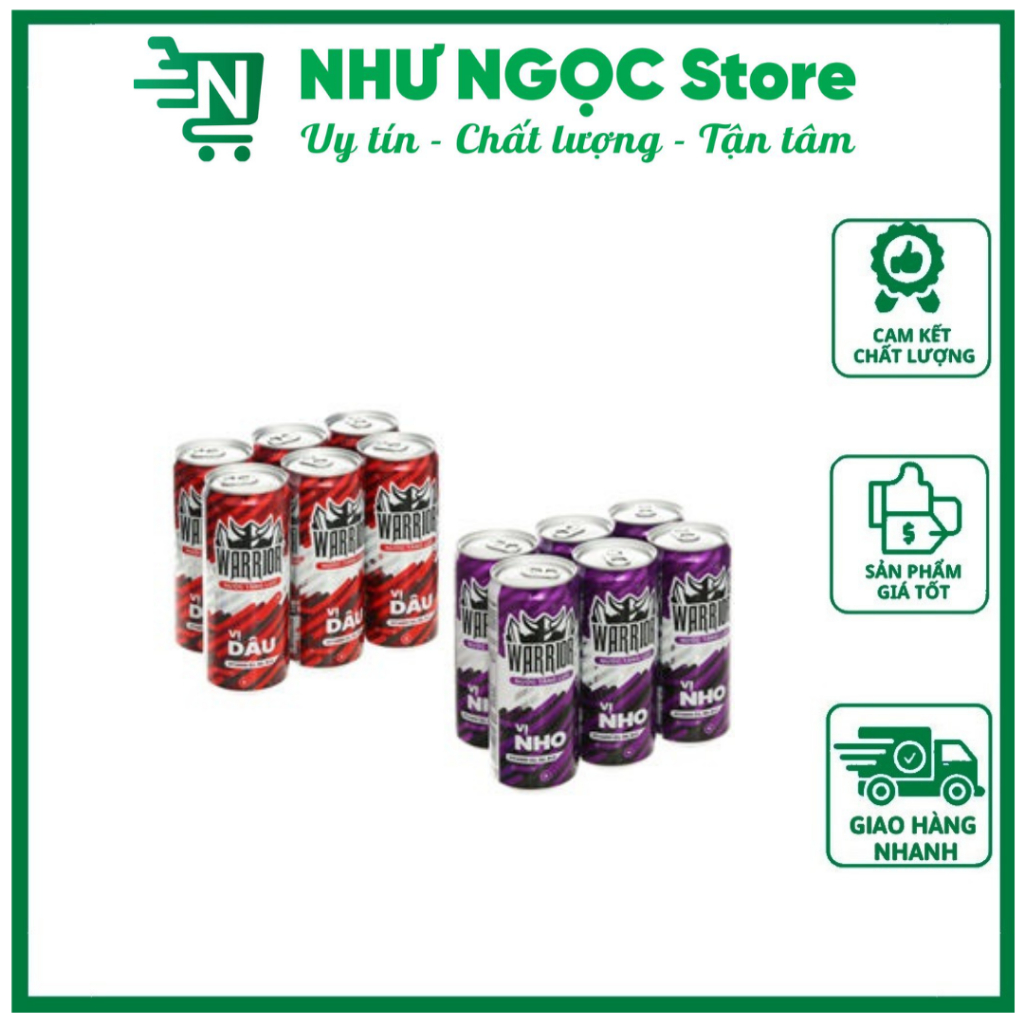 [LỐC 6 LON] Nước Tăng Lực Warrior Lon 325ml - Bách Hóa Như Ngọc Online ...