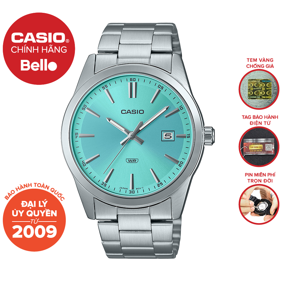 Đồng hồ Nam dây thép Casio MTP-VD03 chính hãng bảo hành 1 năm Pin trọn ...