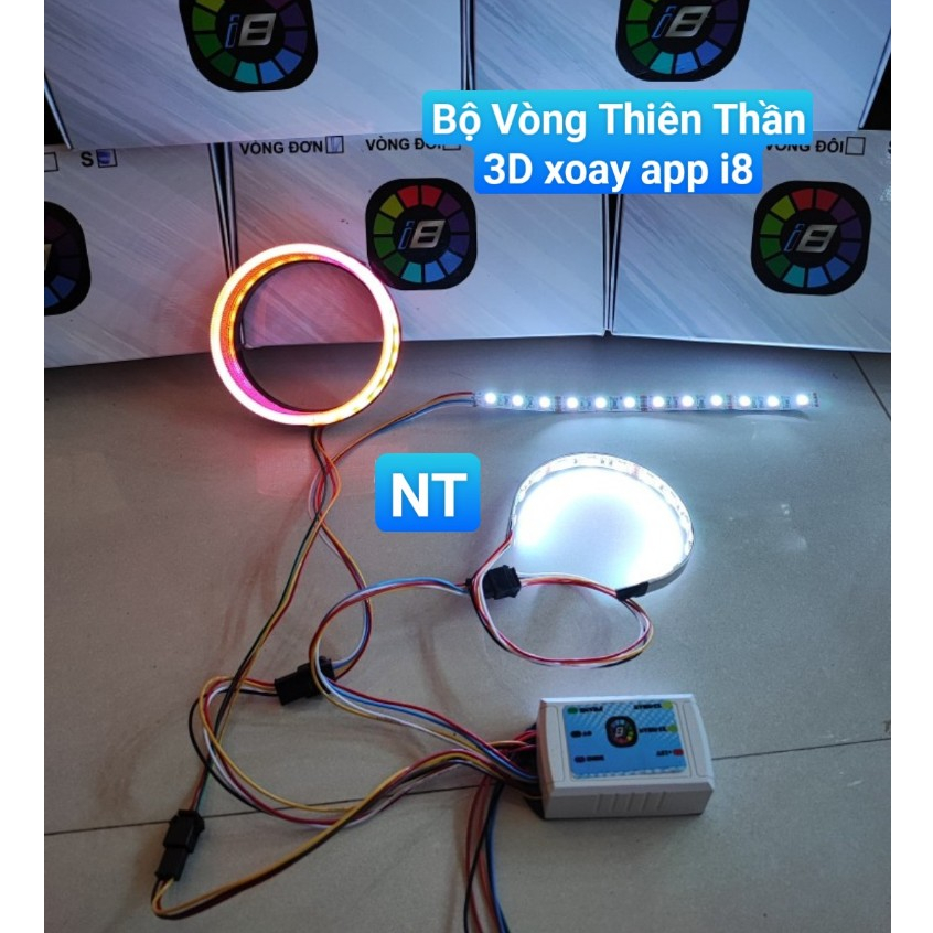 Vòng thiên thần 3D xoay gắn bi cầu 3.0 inch điều chỉnh hiệu ứng ...