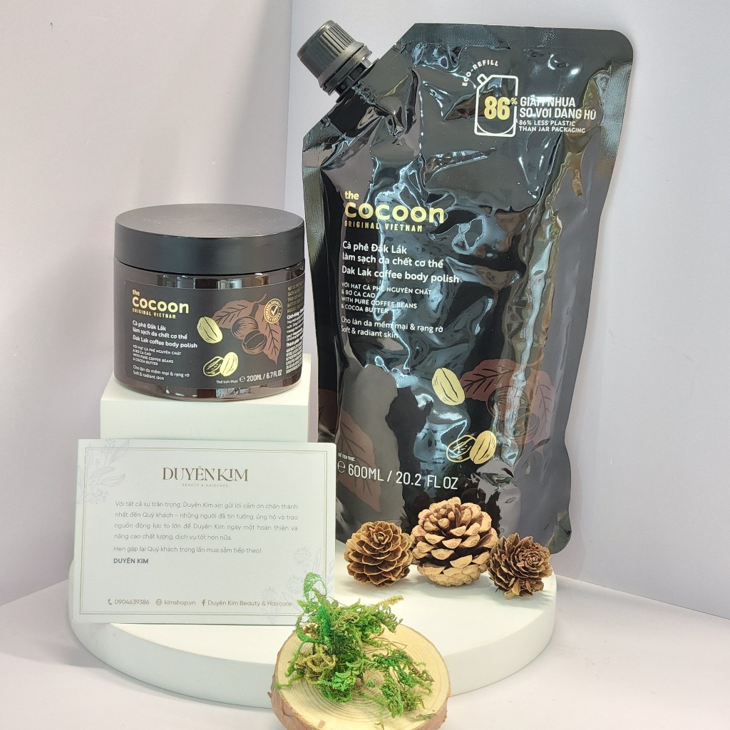 Cà phê Đắk lắk làm sạch da chết COCOON mặt và body 150ml 200ml 600ml ...