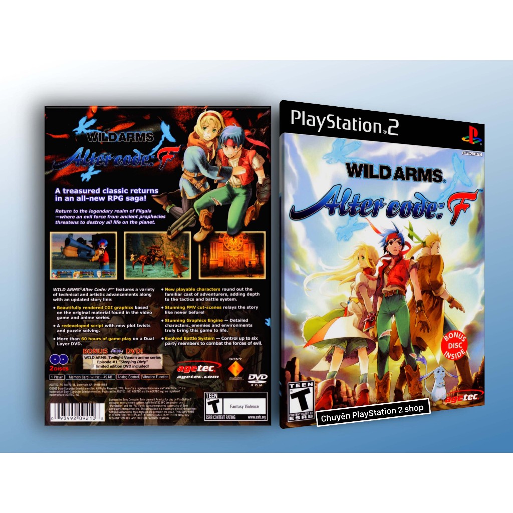 Đĩa game Wild Arms Alter Code: F (game nhập vai hành đông) cho máy game PS2 | Shopee Việt Nam