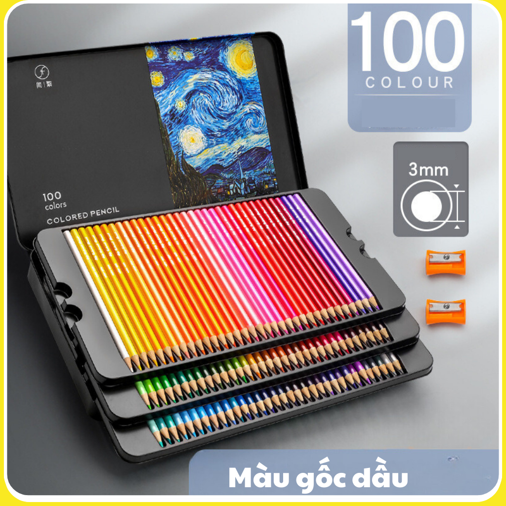 Bút Chì Màu Gốc Dầu Hộp Thiếc, Bút Chì Màu Gốc Nước Tan Trong Nước 48 ...